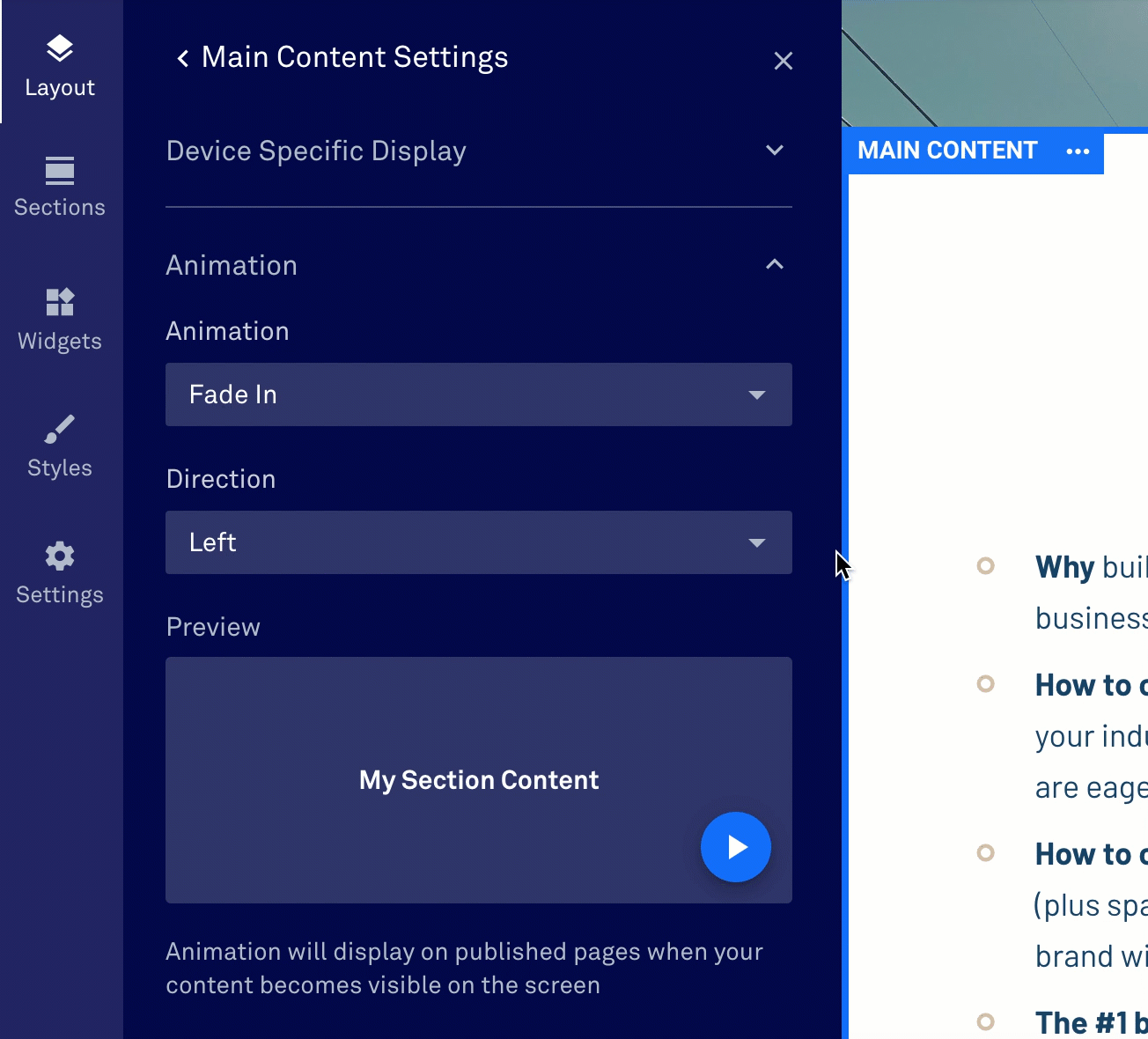 Customize layouts and section styles – Leadpages Knowledge Base