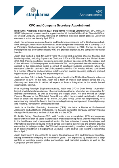 Asxspl Cfo And Company Secretary Appointment