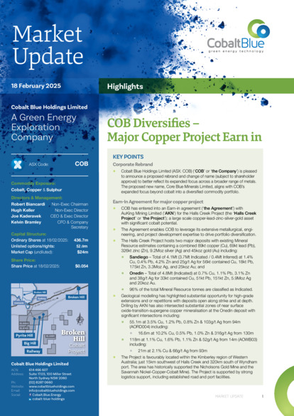 ASX:AKN - COB: Rebrand and Major Copper Project Earn-in