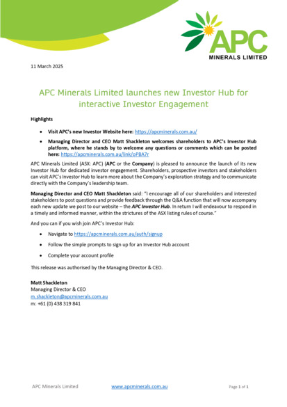 ASX:APC - New Interactive Investor Website