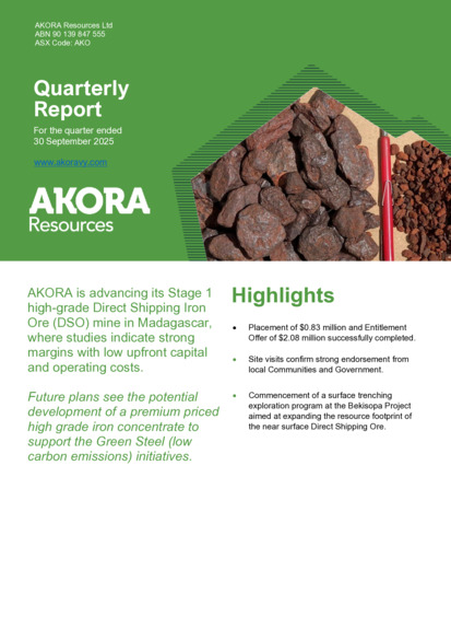 ASX:AKO - 30 September 2025 Quarterly Activities & Cashflow Report