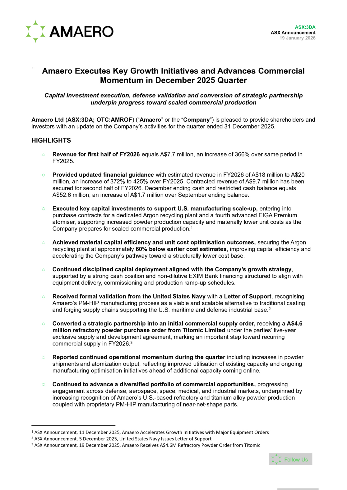ASX:3DA - Quarterly Activities Report and Appendix 4C