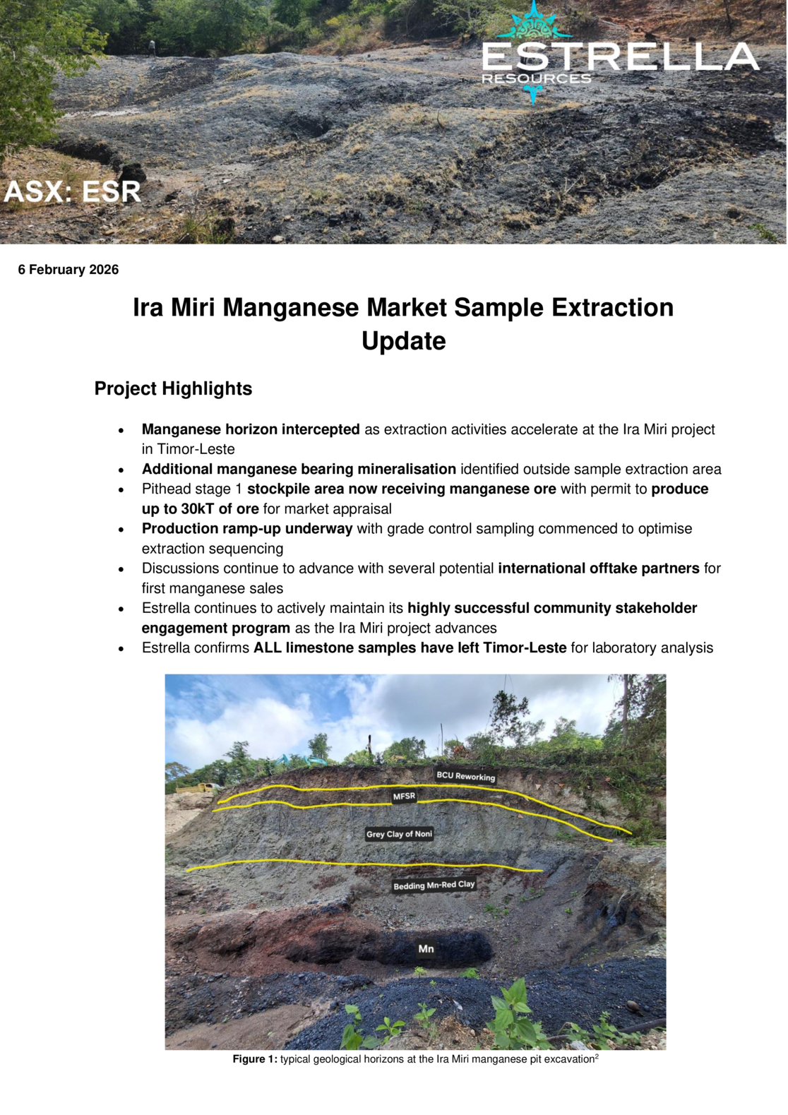 ASX:ESR - Ira Miri Manganese Extraction Update TL