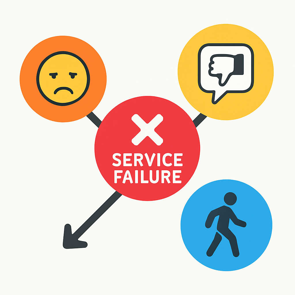 Understand how does a service failure cascade through a customer base?
