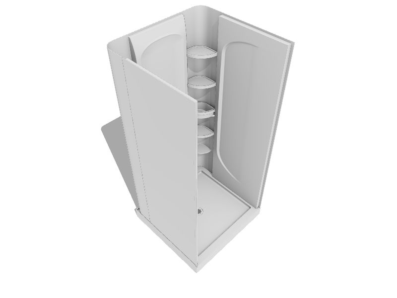 Sterling Store+ 4-Piece 34-in W x 36-in L x 76-in H Rectangular Alcove ...