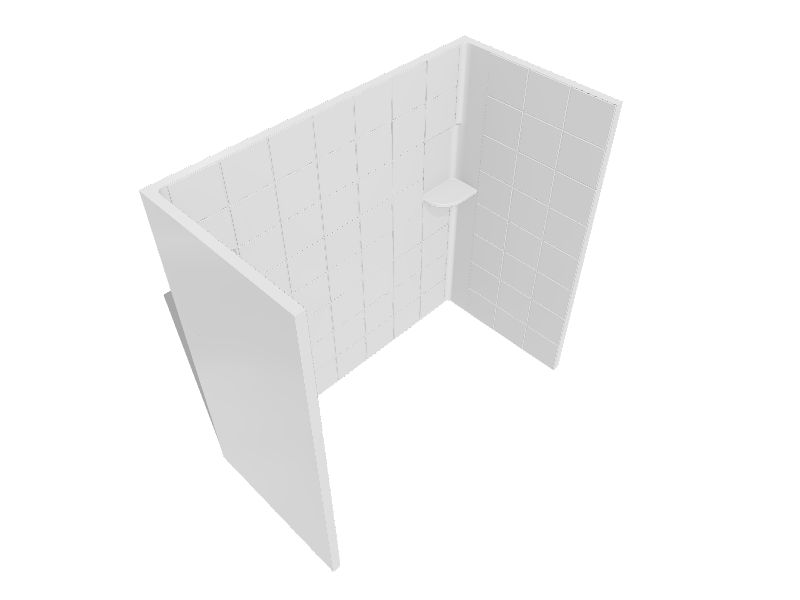 Mustee 30-in L x 60-in W x 59-in H White 3-Piece Direct To Stud Bathtub ...