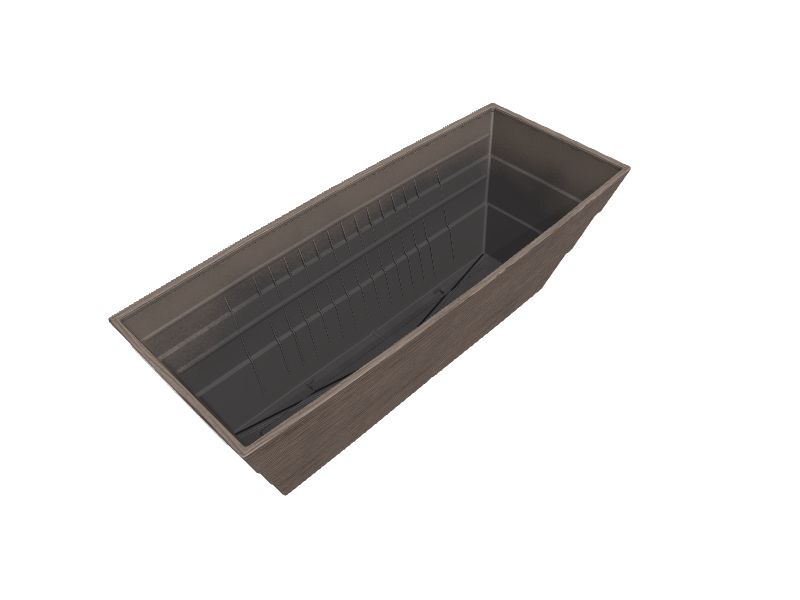 allen + roth 22.48-in W x 8.15-in H Grey Resin Planter at Lowes.com