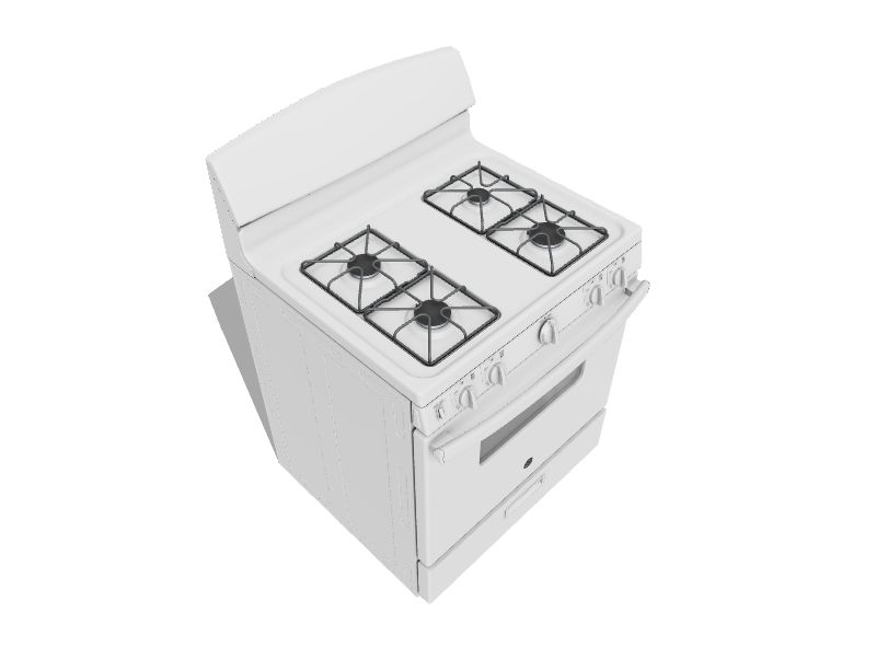 GE 30-in 4 Burners 4.8-cu ft Freestanding Natural Gas Range (White) in ...