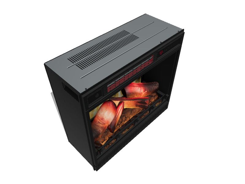 ClassicFlame 23.6-in W Black Free Standing Infrared Quartz Flat Wall ...