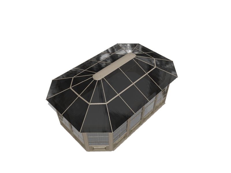 Gazebo Penguin 18-ft x 12-ft Florence Solarium Octagon Sand Metal ...