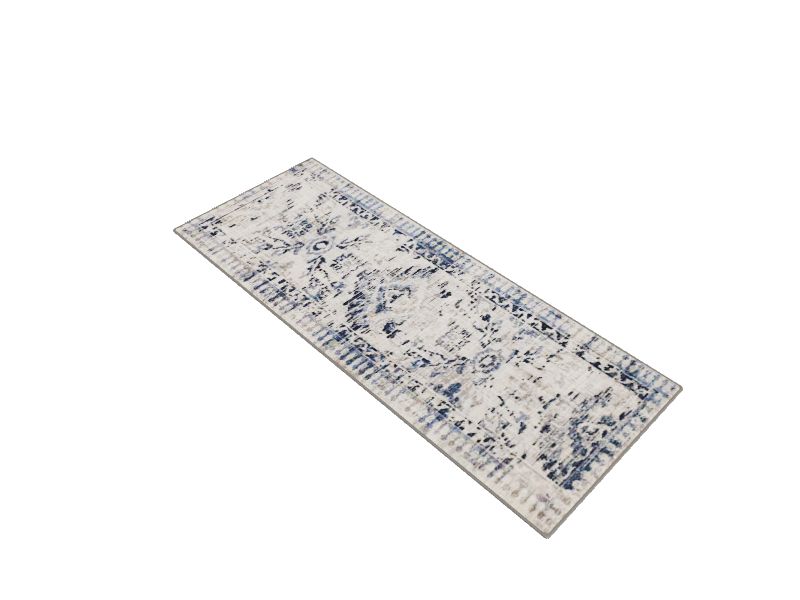 Scott Living Eastway 2 X 8 (ft) Blue Indoor Geometric Farmhouse/Cottage ...