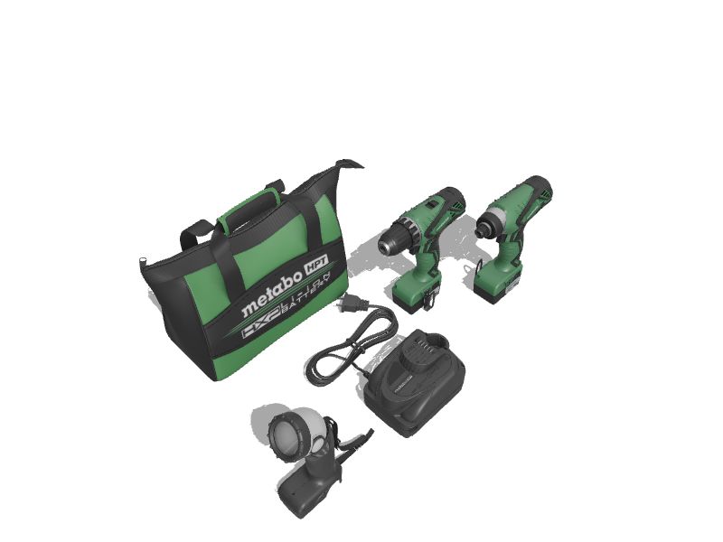 Metabo HPT 3-Tool Power Tool Combo Kit with Soft Case (Li-ion Batteries ...