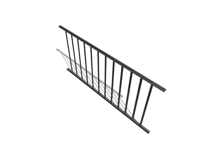 Deckorators Classic aluminum 6-ft x 2.25-in x 36-in Matte Black ...