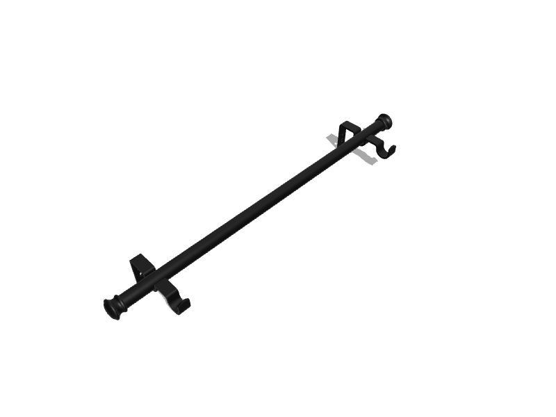 Style Selections 28-in to 84-in Black Steel Double Curtain Rod with ...