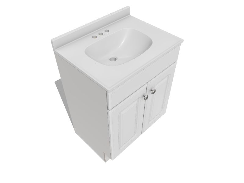 Project Source 24-in White Single Sink Bathroom Vanity with White ...