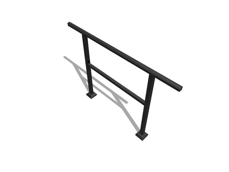 Freedom Heathrow 4-ft x 36-in Matte Black Aluminum Deck Handrail Kit in ...