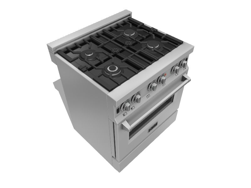 ZLINE KITCHEN & BATH Gas range 30-in 4 Burners 4-cu ft Convection Oven ...