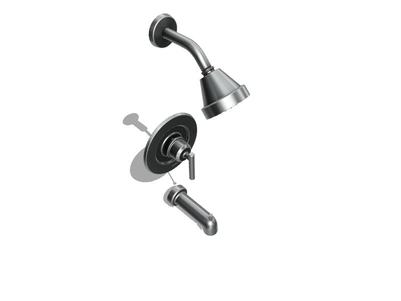 Moen Gibson Chrome 1-handle Single Function Round Bathtub and Shower ...