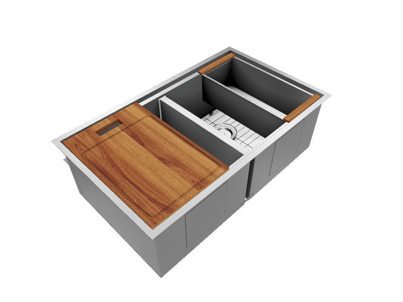 Ruvati Roma Undermount 33-in x 19-in Brushed Stainless Steel Double ...