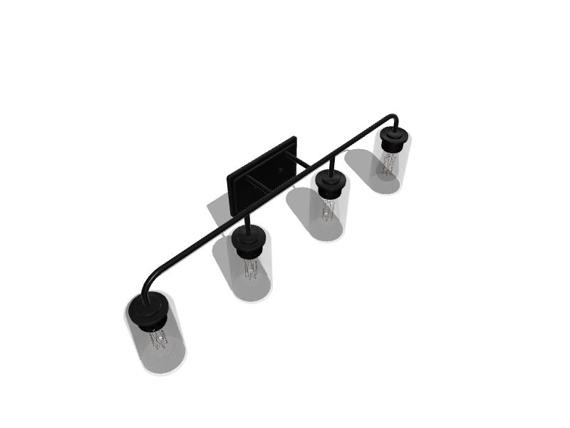 Designers Fountain Logan 32-in 4-Light Matte Black Modern/Contemporary ...