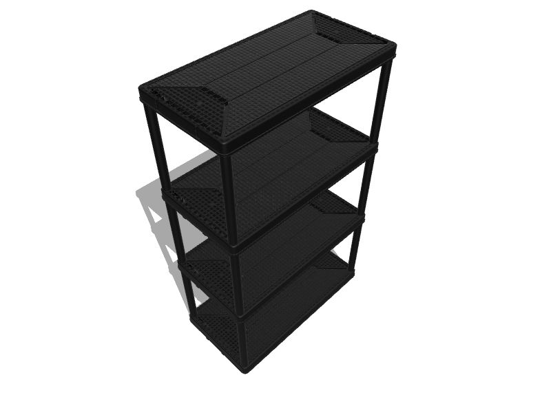 Gracious Living Plastic Heavy Duty 4-Tier Utility Shelving Unit (36-in ...