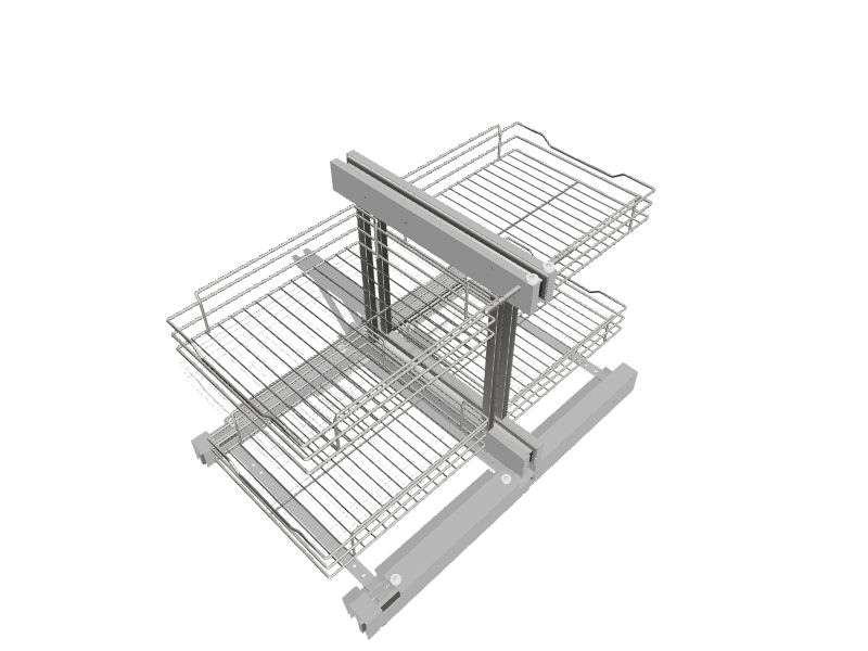 Rev-A-Shelf 32.25-in W x 21-in H 2-Tier Cabinet-mount Metal Sliding ...