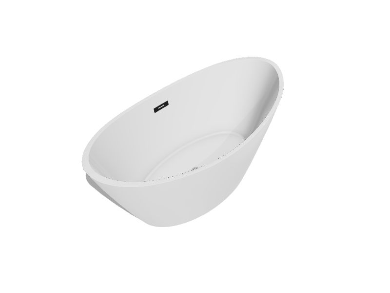 Empava 29.53-in x 59.09-in White Acrylic Oval Freestanding Soaking ...
