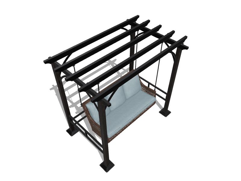 allen + roth Swings 3-person Brown Stainless Steel Outdoor Swing at ...