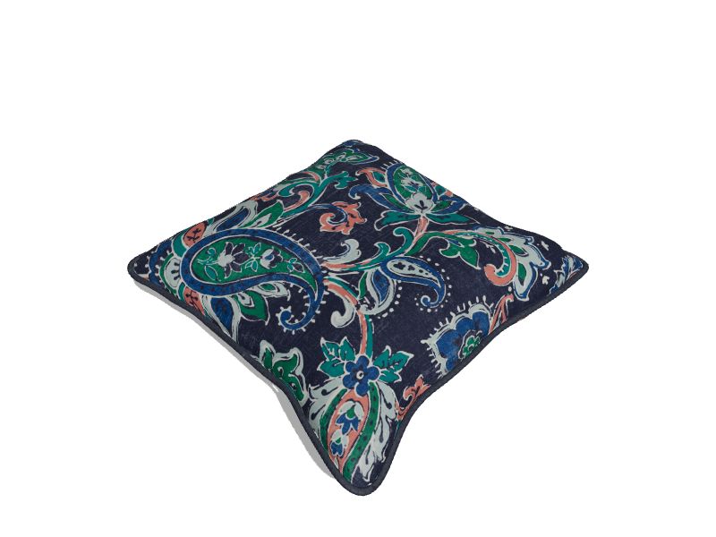 allen + roth Paisley Navy, Coral, Tonal Blue and Green Square Throw ...