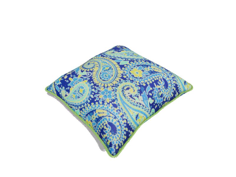 allen + roth Paisley Navy, Blue, Turq, and Green Square Throw Pillow at ...