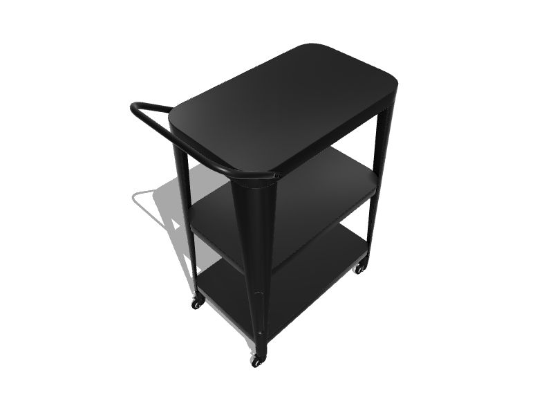 AC Pacific Black Metal Base with Steel Metal Top Rolling Kitchen Cart ...