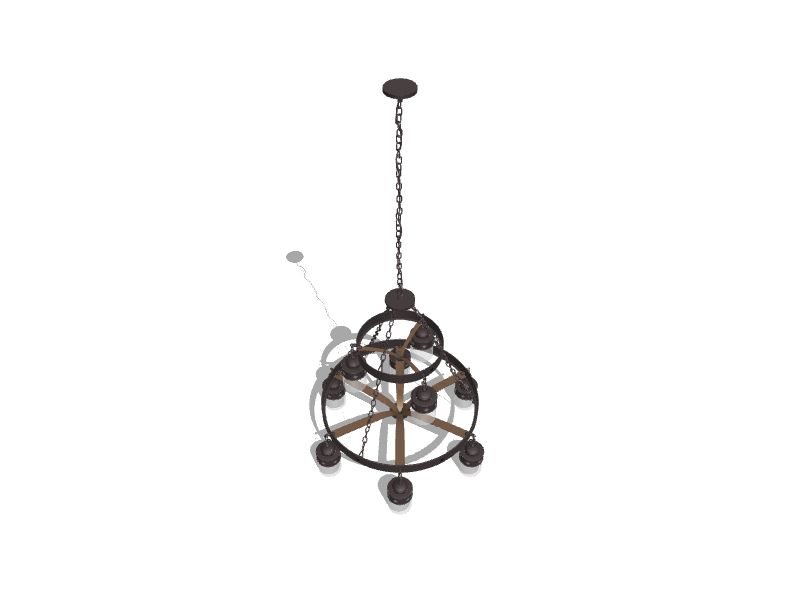 Kichler Grainger 9-Light Weathered Zinc Rustic Dry rated Chandelier in ...