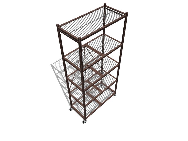 Origami Metal Heavy Duty 5-Tier Utility Shelving Unit (35.8-in W x 20.8 ...