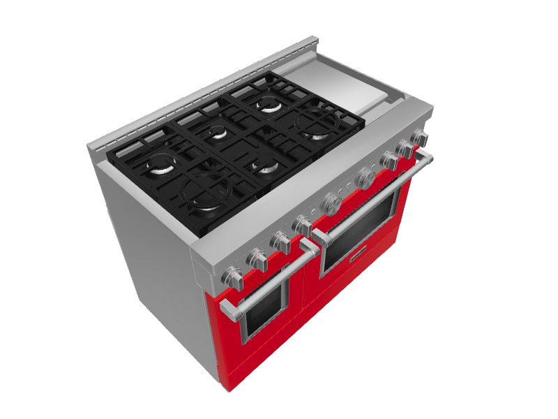 KitchenAid SMART Commercial Style 48-in 6 Burners 4.1-cu ft / 2.2-cu ft ...