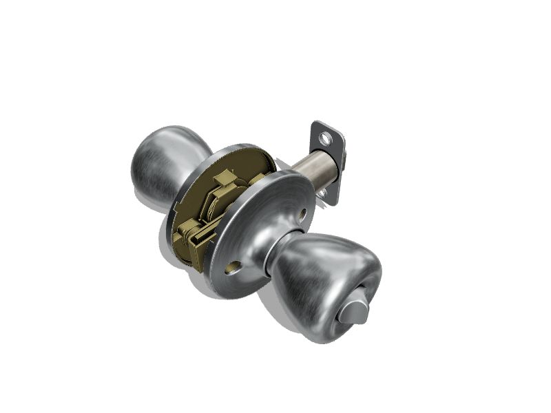 EZ-FLO Chrome Interior Bed/Bath Privacy Door Knob in the Door Knobs department at Lowes.com