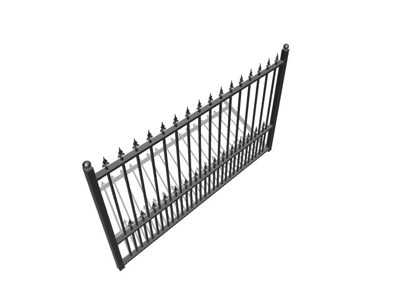 ALEKO Munich Style 5-ft H x 8-ft W Black Steel Decorative Metal Pressed ...