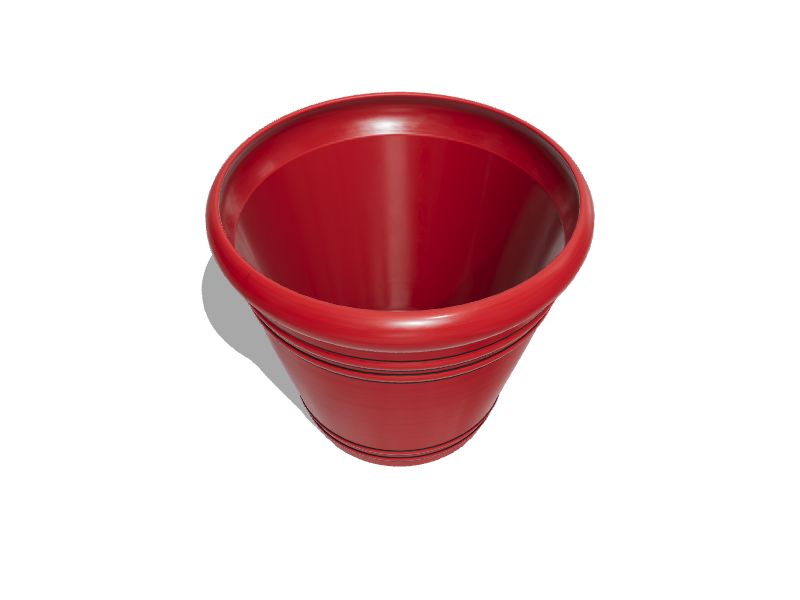 Style Selections Round 20.35-in W Extra Large Red Recycled Plastic ...