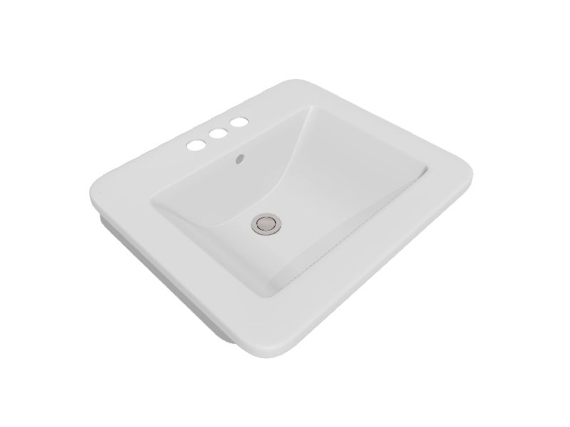 allen + roth Vitreous China Drop-In Rectangular White Bathroom Sink (21 ...