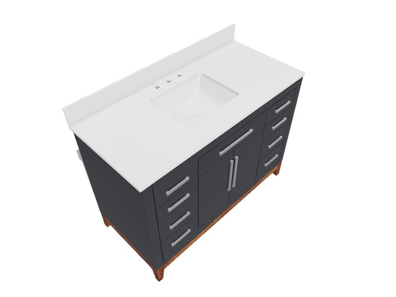 allen + roth Wells 48-in Dark Gray with Walnut Base Undermount Single ...