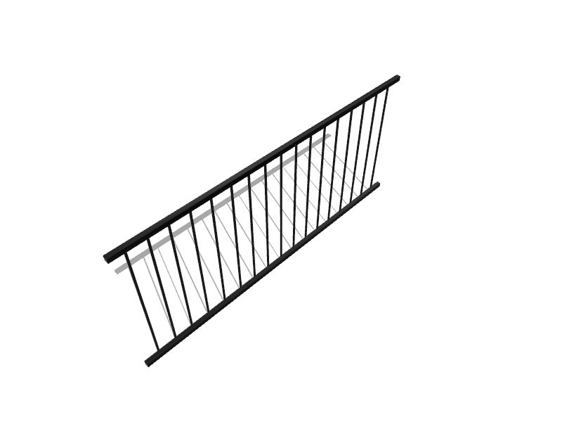 Gilpin Hampton 6-ft x 1.25-in x 32-in Black Metal Deck Rail Kit Square ...