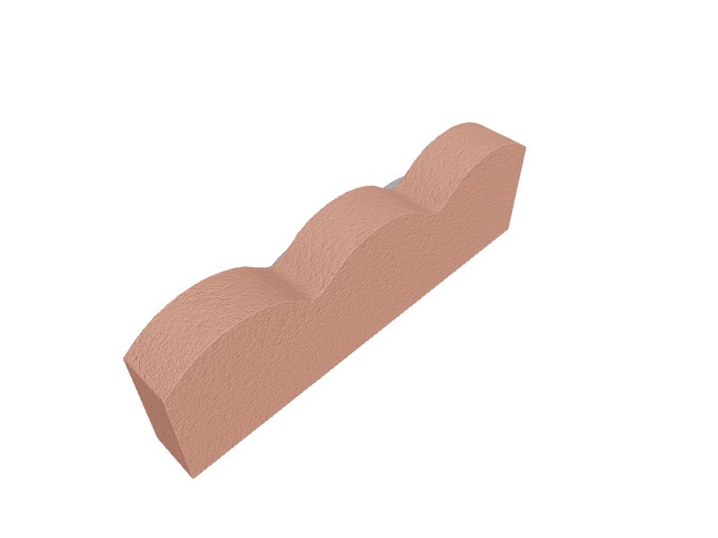 Scalloped 2 In L X 16 In W X 6 In H Red Concrete Straight Edging Stone