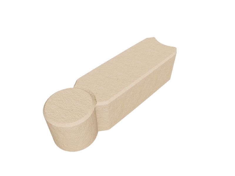 Geometric 12-in L x 4-in W x 3-in H Tan Concrete Straight Edging Stone ...