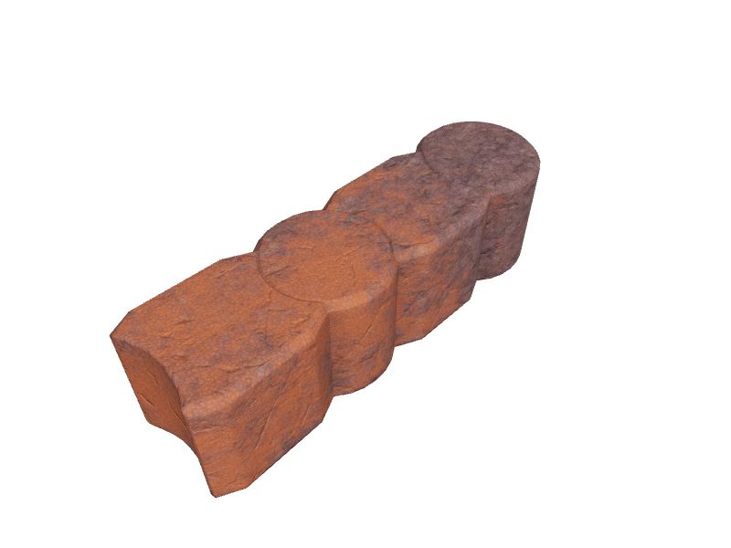 Geometric 12-in L x 3-in W x 3-in H Red/Charcoal Concrete Straight ...