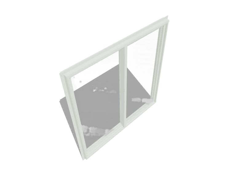 JELD-WEN V-2500 47-1/2-in x 47-1/2-in White Left-Handed Vinyl Sliding ...