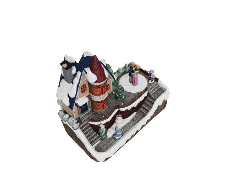 Alpine Corporation Christmas Village Lighted Village Scene WHS110MC-TM ...