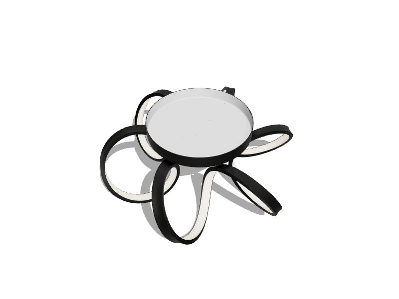 Artika Ribbon 1-Light 19.69-in Matte Black LED Flush Mount Light FM-SR ...