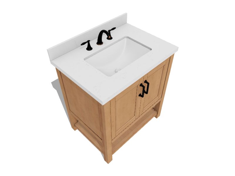 allen + roth Harwood 30-in Natural Undermount Single Sink Bathroom ...