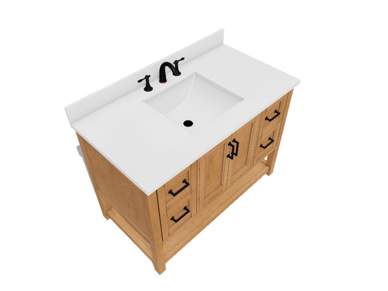 allen + roth Harwood 48-in Natural Undermount Single Sink Bathroom ...