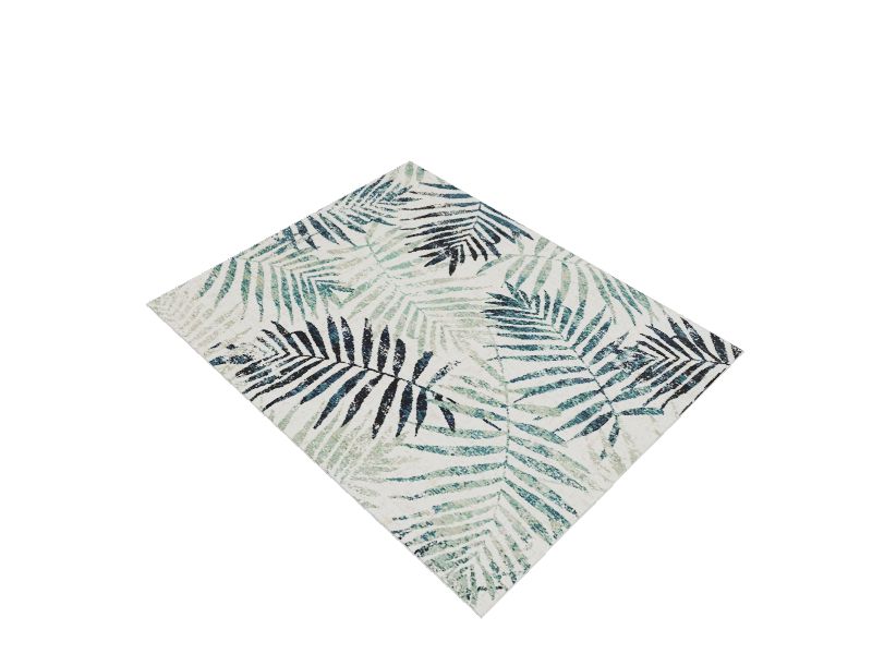 allen + roth Reyna 8 X 10 (ft) Aqua Indoor Floral/Botanical Tropical ...