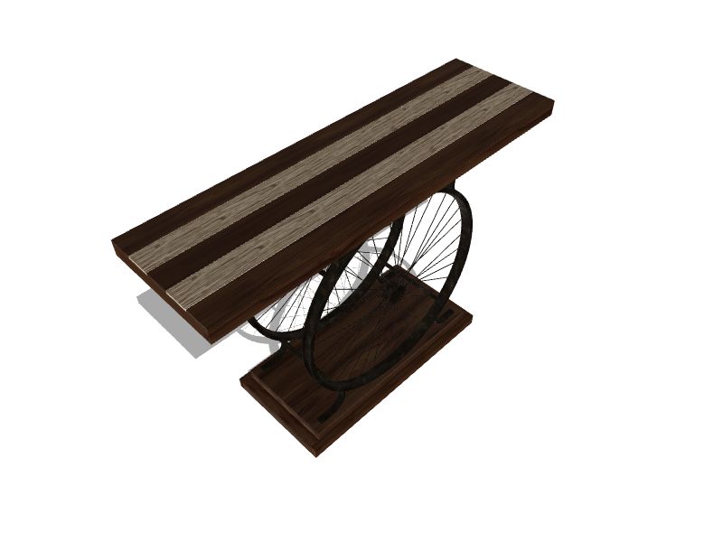 Grayson Lane Industrial 39" Brown Wooden Bike Wheel Console Table in ...